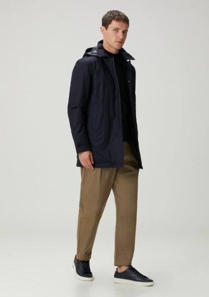 Fradi Gordon Coat - Navy | Stylish Detachable Hoodie & Solid Color ...